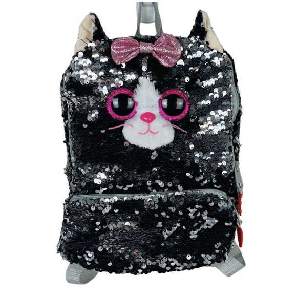 Ty | Bags | Ty Beanie Boos Kiki The Cat Flippable Sequin Backpack Bag ...